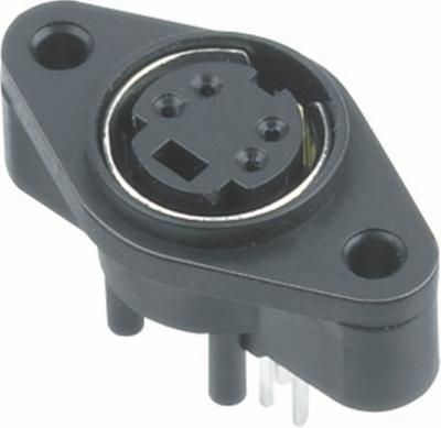 China Mini Din 6pin/4pin/8pin/13pin Socket Female 90 Degree for sale