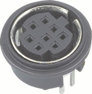 China Mini Din 6pin/4pin/8pin/13pin Socket Female 90 Degree for sale