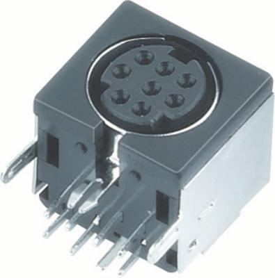 China Mini Din 6pin/4pin/8pin/13pin Socket Female 90 Degree for sale