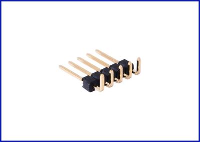 China Pitch2.54 mm 1*5P 90° header connector Black Brass material for sale