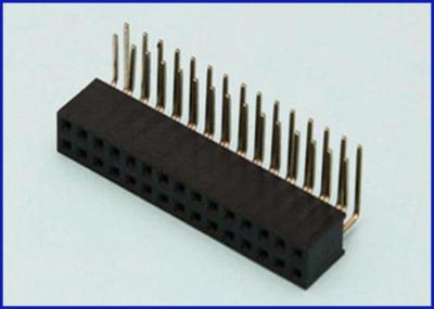 China Pitch 2.54mm 2*15P 90° Female socket header Connector Black Gold-plated for sale