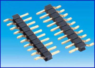 China Pitch 2.54mm 1*10P SMT Single row board to board connector Black Gold-plated for sale