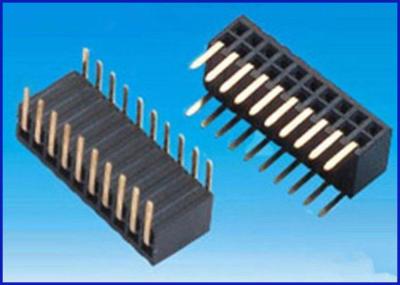 China Pitch 1.27mm 2*10P 90° Female socket header Connector Black Gold-plated for sale
