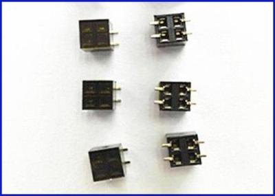 China Pitch 2.54mm 2*2P SMT 90° Female socket header Connector Black Gold-plated for sale