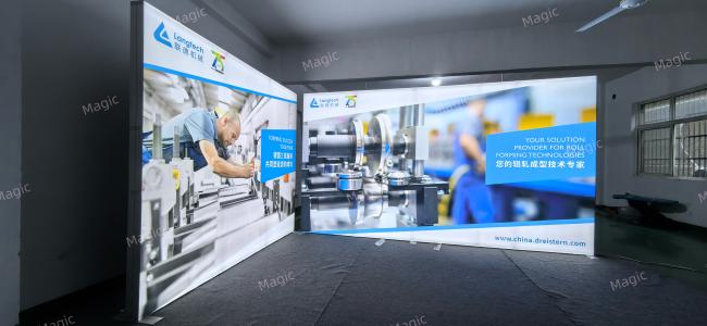 SEG Light Box Trade Show Booth in Use