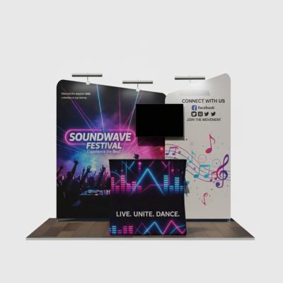 China 3x3m Mobile Trade Show Booth Modular Polyester Fabric 10 By 10 Booth for sale