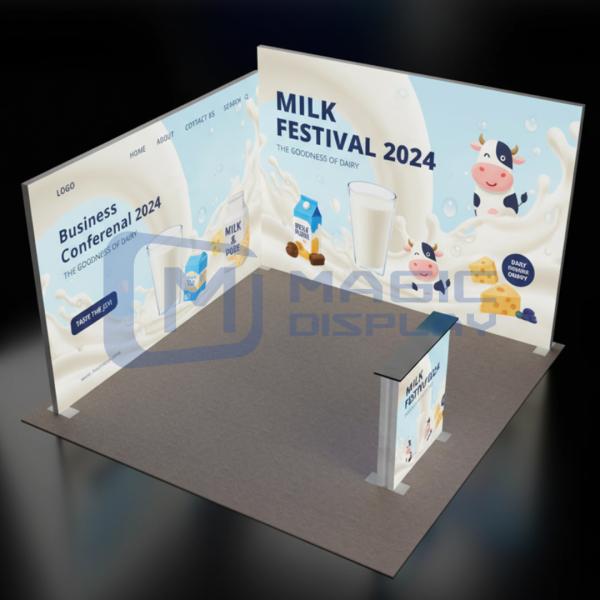 Quality SEG Light Box Exhibition Backdrop with Dye Sublimation Printing, Tool-Free Assembly, and Custom Sizes for sale