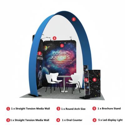 China 3x3m Trade Show Booth Curved Fabric Pop Up Display for Shows for sale