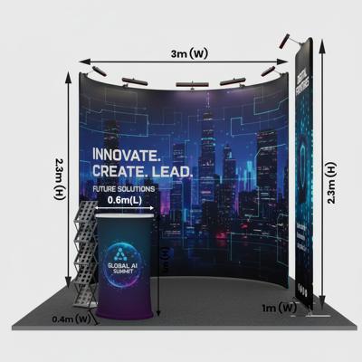 China 3x3m Trade Show Booth Modular 250g Stretch Fabric Display Booth for sale