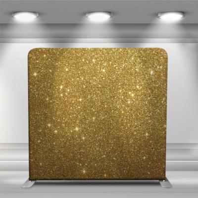 China Gold Sparkle Pillowcase Backdrop Dye Sublimation Stretch Fabric Backdrop for sale