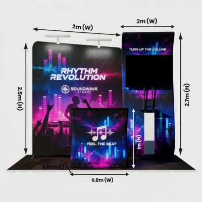 China Portable Custom Trade Show Booth With Aluminum And Fabric Design for sale