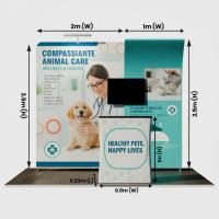 China Modular Trade Show Booth 10x10ft Aluminum Frame with 250gsm Polyester Fabric for sale