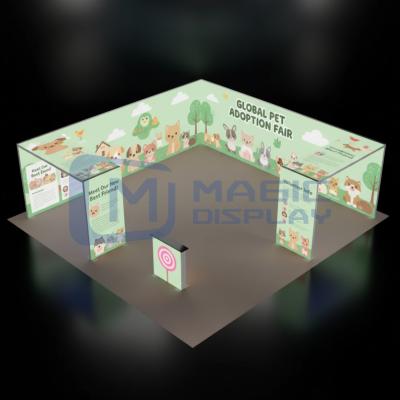 China 20x20ft SEG Light Box Aluminum Frame Dye Sublimation Fabric Lightbox Booth for sale