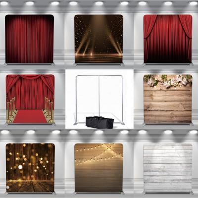 China 7.6x7.6ft Pillowcase Backdrop One Stand Four Printed Covers Photo Booth Setup for sale