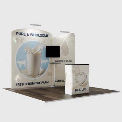 China Polyester Fabric Trade Show Booth 3x3m Modular Tradeshow Booths for sale