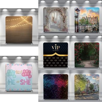 China 7.6X7.6ft Pillowcase Backdrop Four Stretch Fabric Covers Photo Booth Display for sale