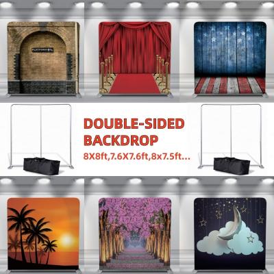 China 8x8ft Pillowcase Backdrop Event Photo Backdrop Dye Sublimation Printing for sale