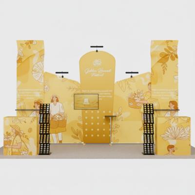 China 3x6m Trade Show Booth Modular Fabric Display Kit Replaceable Graphics for sale
