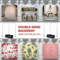 China 7x7ft Polyester Photo Booth Backdrop with Aluminum Frame Dye Sublimation Print for sale