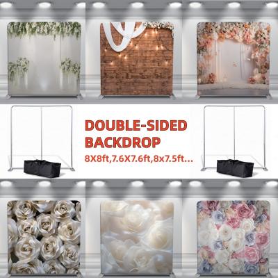 China Tension Fabric Backdrop Photo Booth 8x8ft Two Stands Three Replacement Covers for sale