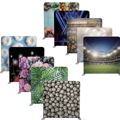 China 7.6x7.6ft Pillowcase Tension Backdrop 250gsm Fabric Photo Booth Backdrop for sale