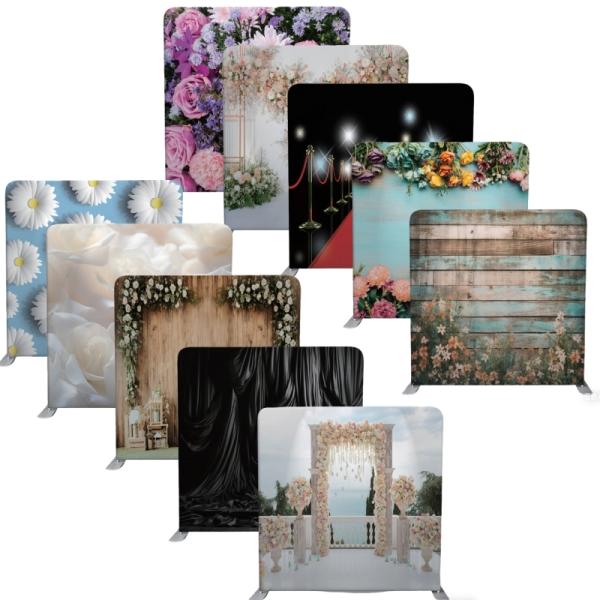 Quality 8x8ft Exhibition Backdrop Polyester Fabric Photo Booth Backdrop for sale