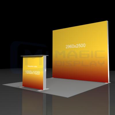 China SEG Fabric Lightbox Booth 10x20ft Backlit Trade Show Display for sale