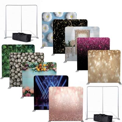 China 8x7.5ft Pillowcase Backdrop Two Stands Five Printed Covers Photo Booth Setup for sale