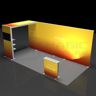 China Aluminum Profile SEG Fabric Wall SEG Exhibition Light Box With Shelves for sale