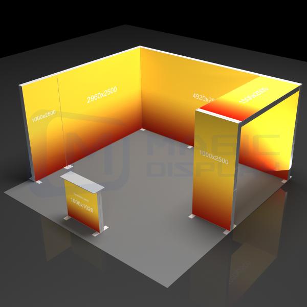 Quality Dye Sublimation Backlit Booth 10x20ft LED Backlit Trade Show Displays for sale