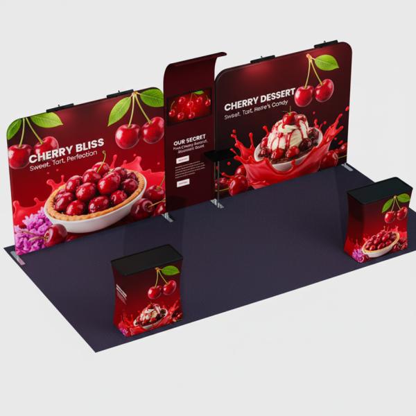 Quality CMYK 10x20 Trade Show Booth Polyester Fabric 10x20 Booth Backdrop for sale