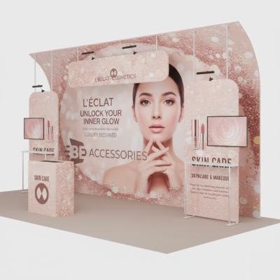 China CMYK 6x3m Modular Exhibition Booth L Shape Fabric Display Booth for sale