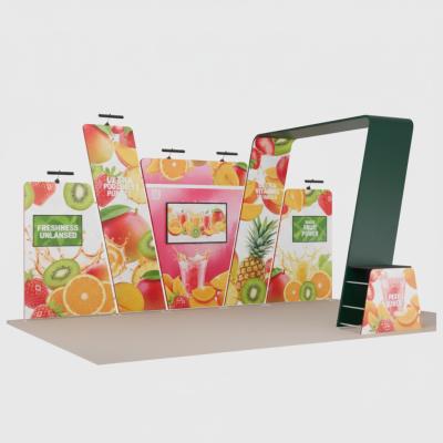 China 10x20ft Trade Show Booth Modular U Shape Tension Fabric Display System for sale