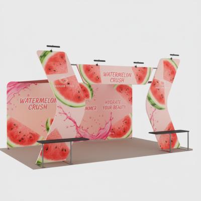 China 10x20ft Trade Show Booth Modular U Shape Tension Fabric Display System for sale