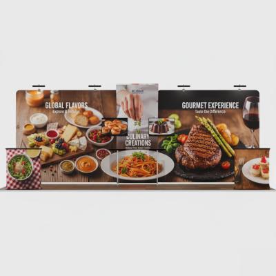 China L Shape Portable Event Booth 6x3m Tension Fabric Wall Display for sale