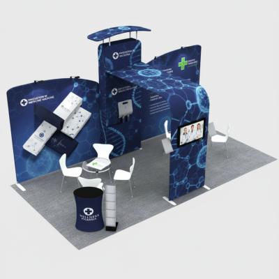 China 20x10ft Trade Show Booth Modular U Shape Tension Fabric Display System for sale