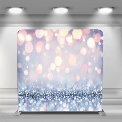 China Tool Free Aluminum Tube Trade Show Booth Display Portable Exhibition Backdrop Wall Tension Fabric Double Sided Backdrop for sale