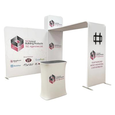 China 10x10ft Trade Show Display Backdrop Banner Stand Exhibition Counter Portable Lightweight Exhibition Booth for sale