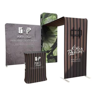 China Customized Portable Advertising Exhibition Tension Fabric Banner Backdrop Trade Show Display Booth for sale