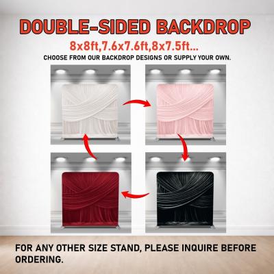 China 8x8ft Pillowcase Backdrop Pink CurtainsPrint Wrinkle Resistant Stretch Fabric for Event Exhibitors and Trade Shows for sale