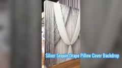Silver Sequin Drape Pillow Cover Backdrop