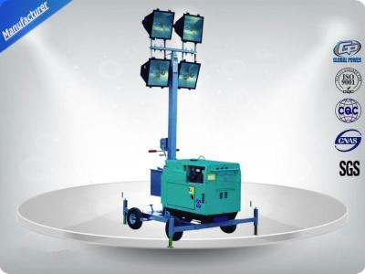 China 60Hz  Single Phase Portable Mobile Light Tower Rental With Diesel Generator for sale