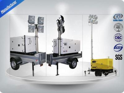 China Low Noise Trailer Mounted Mobile Light Tower Generator 10Kw 12Kva For Insulation Class for sale