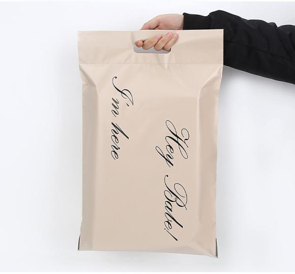 Quality D2W PE Biodegradable Courier Parcel Large Delivery Bag Double Handles for sale