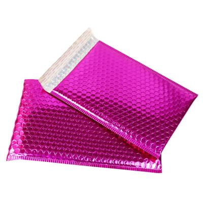 Cina Rose Magenta Film Aluminized Bubble Bags Colonne d'aria a forma di angolo per un imballaggio ottimale in vendita