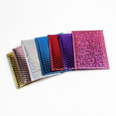China Anti-diefstal Aluminium geplatte glanzende oppervlakte bubbelfilm waterdicht schokdicht warm smelten kleefmiddel koerierzak Te koop