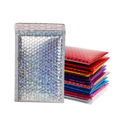 China Anti-diefstal Aluminium geplatte glanzende oppervlakte bubbelfilm waterdicht schokdicht warm smelten kleefmiddel koerierzak Te koop