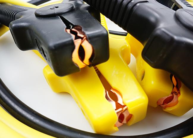 Essential Safety Car Battery Booster Cables with color-coded handles