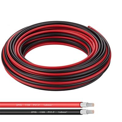 Китай Расширение солнечный PV 10AWG 6mm2 привязывает медную проволоку 50FT черную красную залуживанную продается