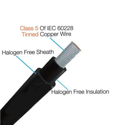 China 1 Core DC Solar Cable 76mm² Tinned Copper 6500V Test Voltage for sale